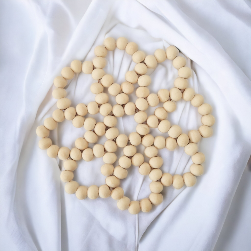 Wood Bead Flower Coasters - Beaded by Luci