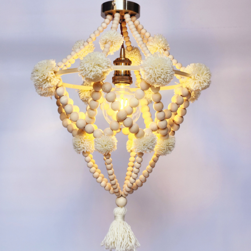 Poppy Pom-pom Pendant Light - Beaded by Luci