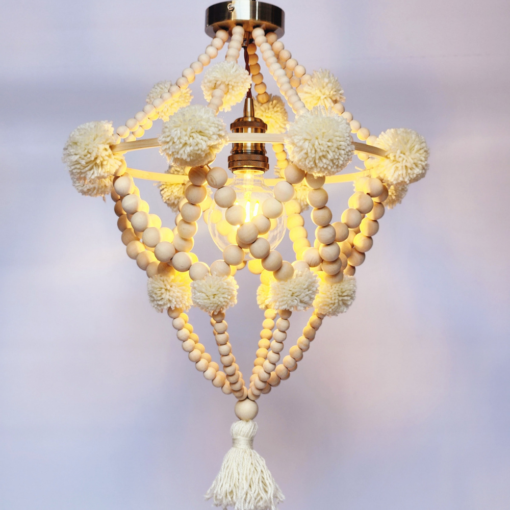 Poppy Pom-pom Pendant Light - Beaded by Luci