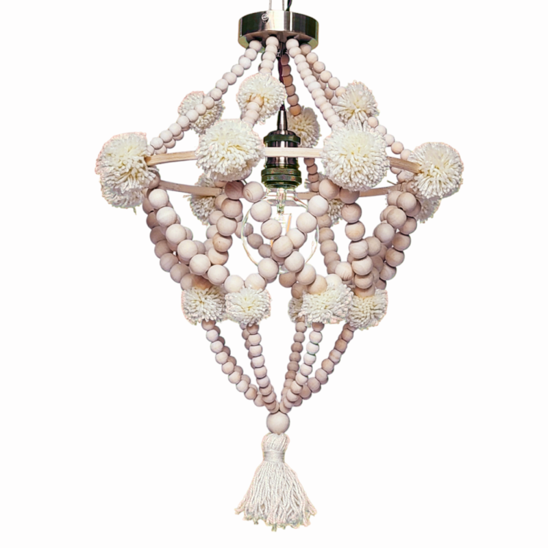 Poppy Pom-pom Pendant Light - Beaded by Luci